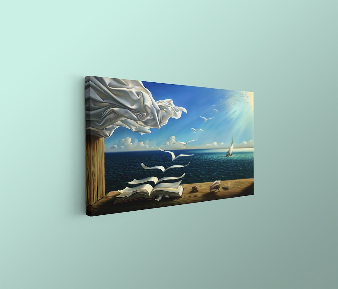 Salvador Dali Book to Birds,dali Canvas, Salvador Dali Print ...