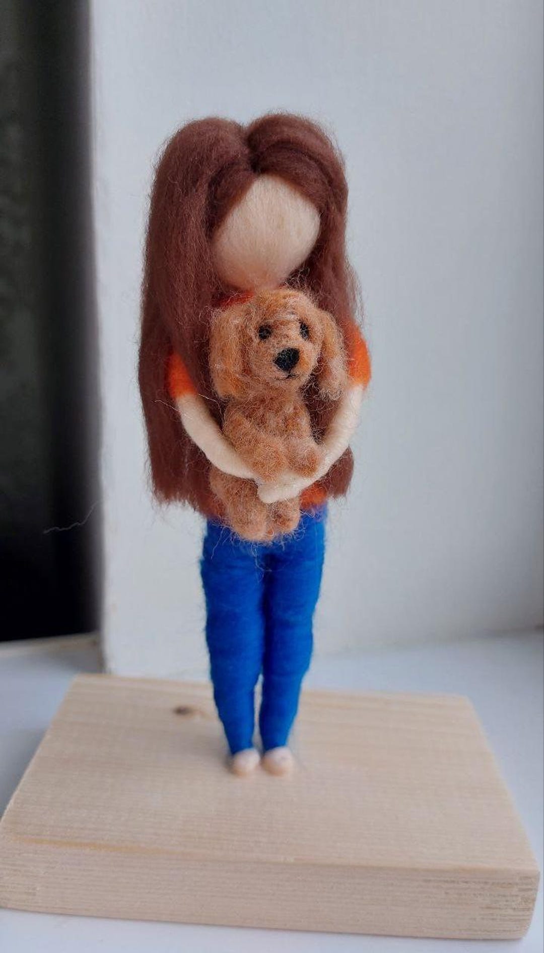 Unique Photo to Statue Gift: Personalized Wool Figure With Dog ...