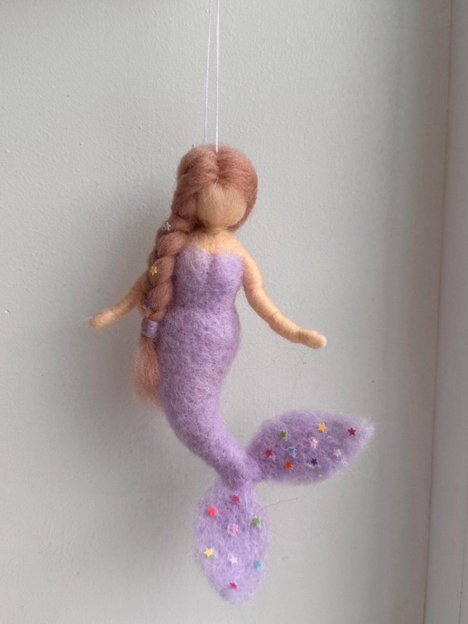 Mermaid Needle Felted Figure - Girl Room Decor - Hanging Mermaid ...