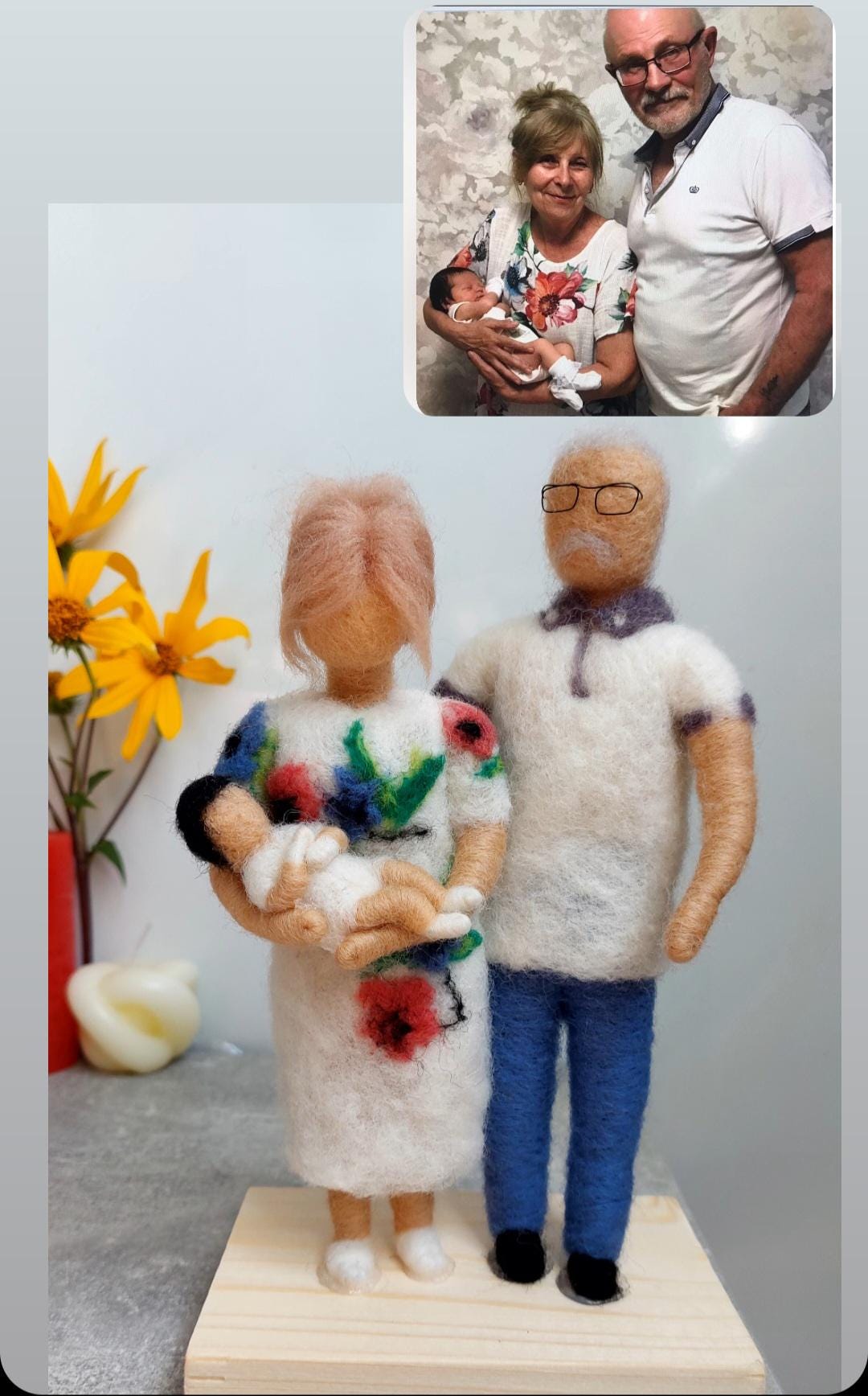 Custom Needle Felted Family Sculpture – Personalized Photo Gift - Etsy