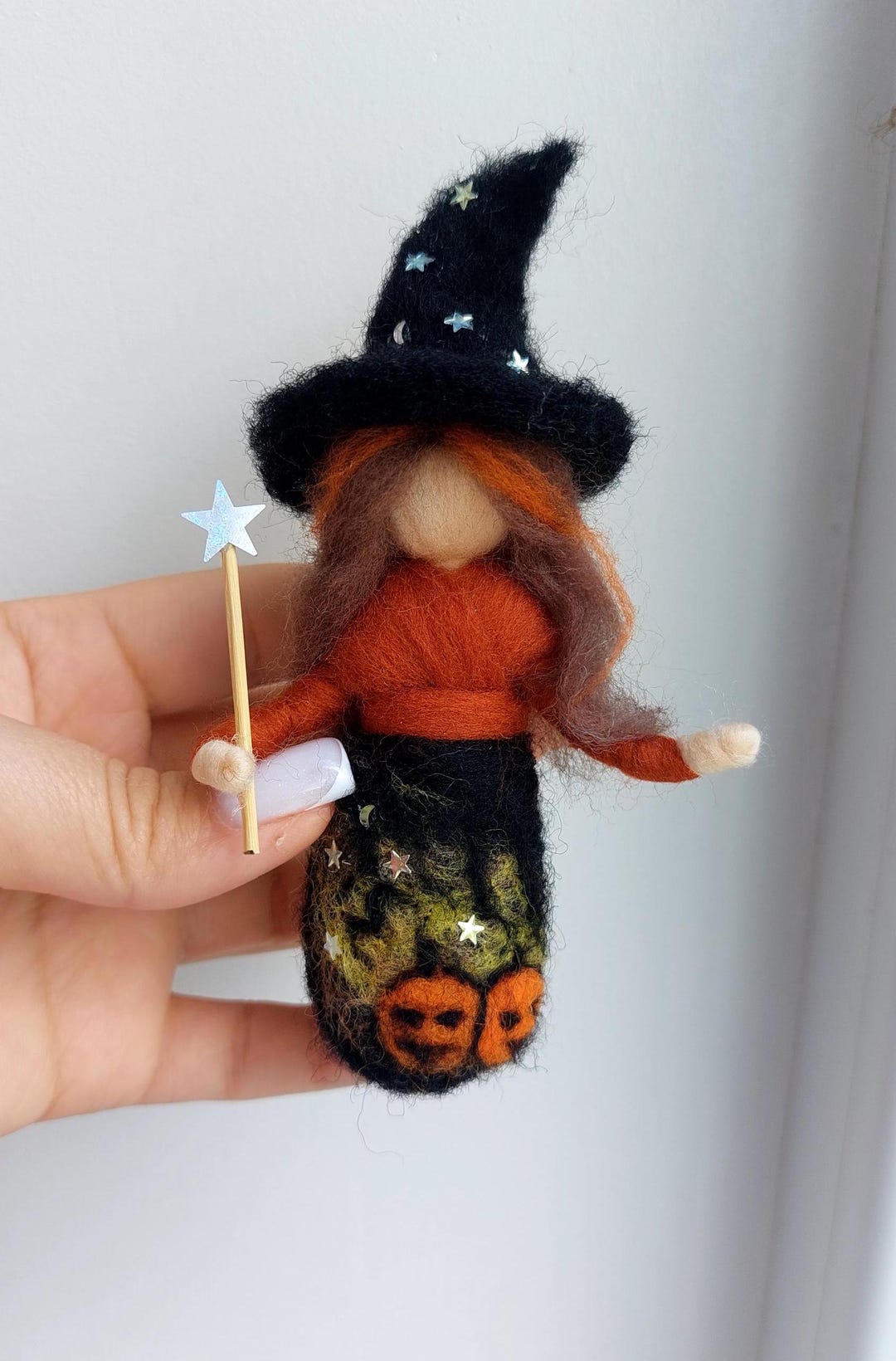 Spooky Witch Figurine - Needle Felted Witch Figurine - Halloween Horror ...