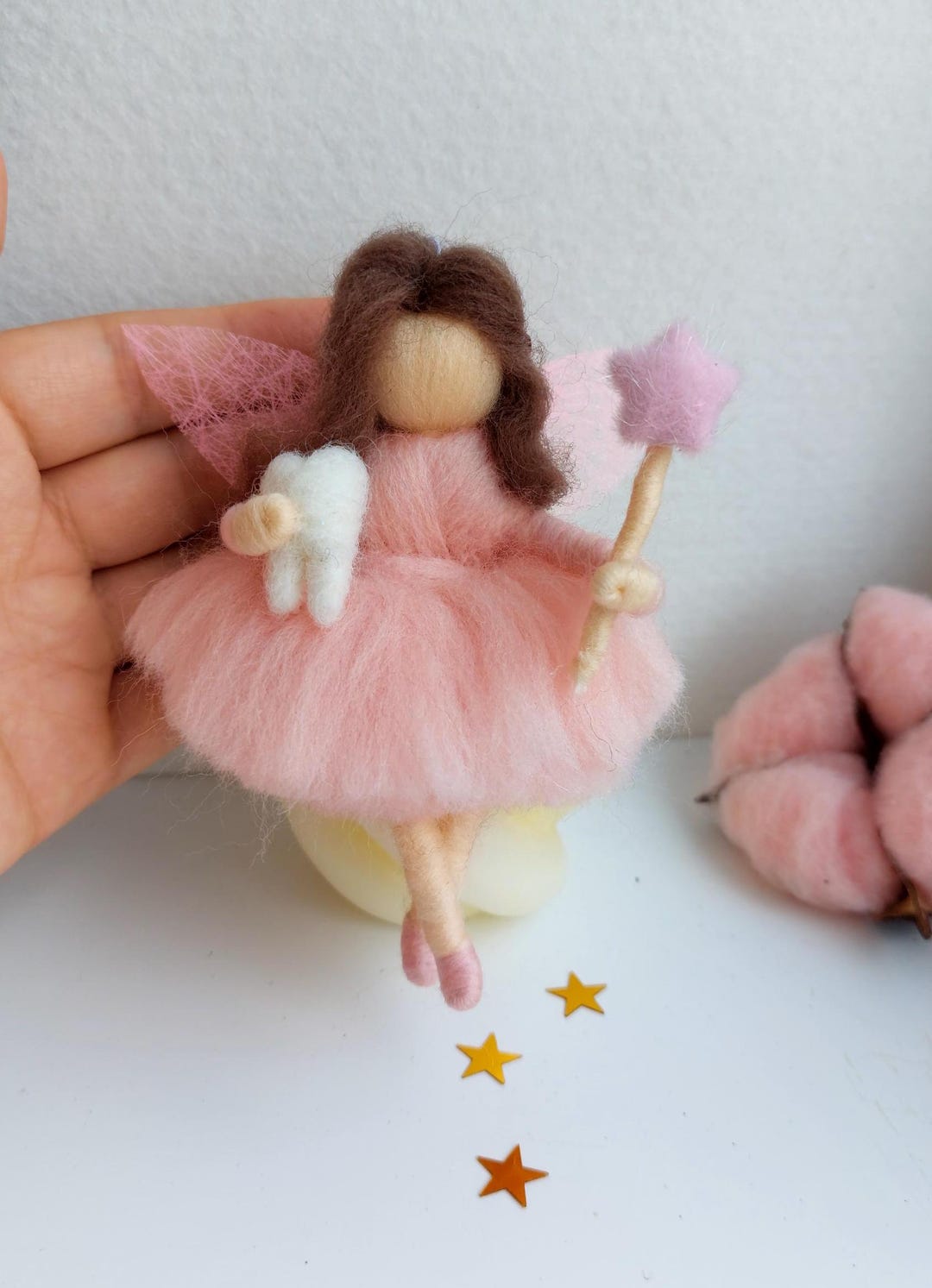 Tooth Fairy Needle Felted Doll - Fairy Ornaments Nursery Decor ...