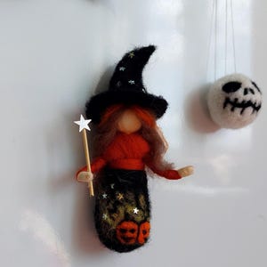 Spooky Witch Figurine - Needle Felted Witch Figurine - Halloween Horror ...