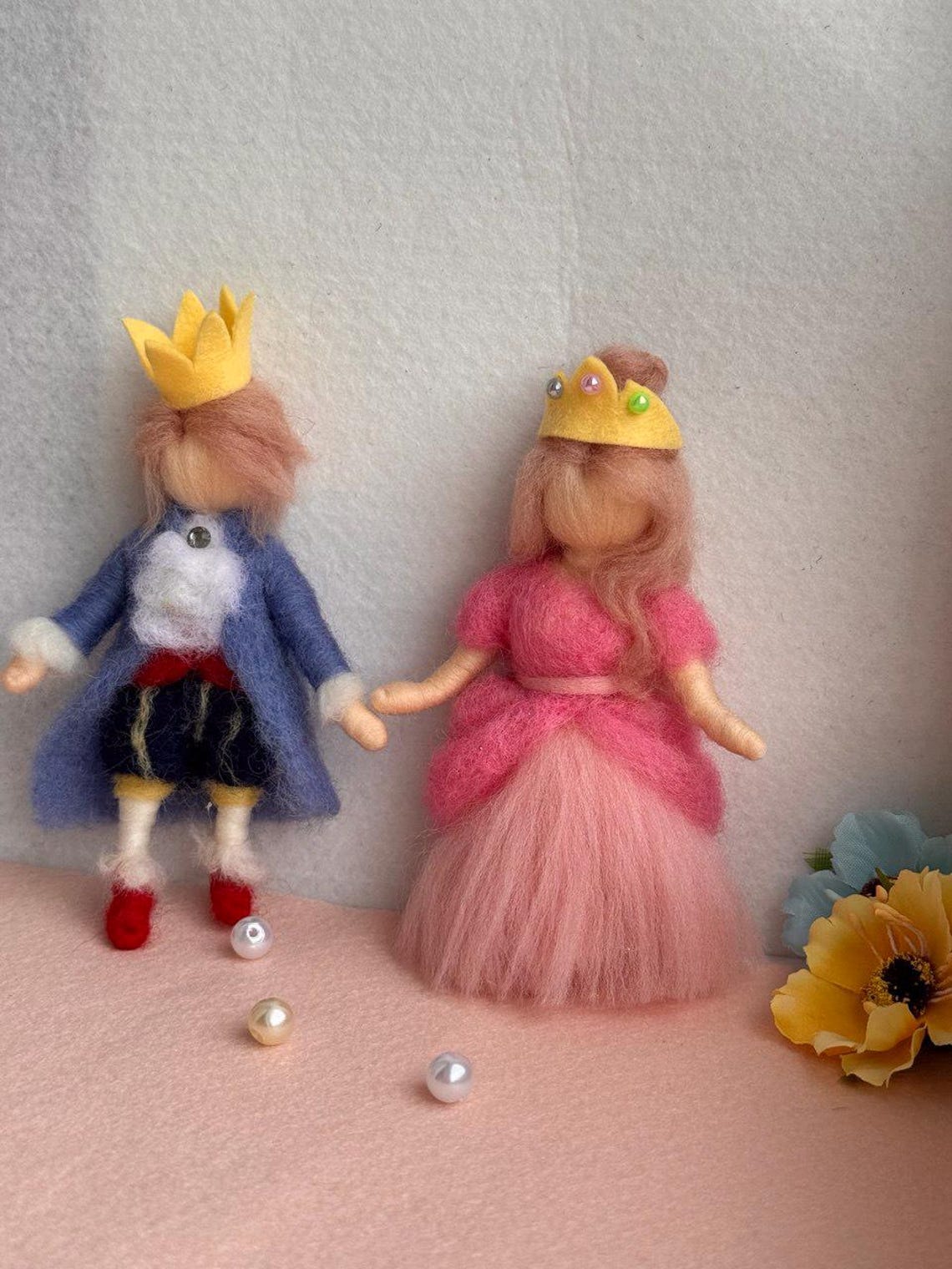 Needle Felted Prince and Princess Toys - Quirky Kids Room Decor ...