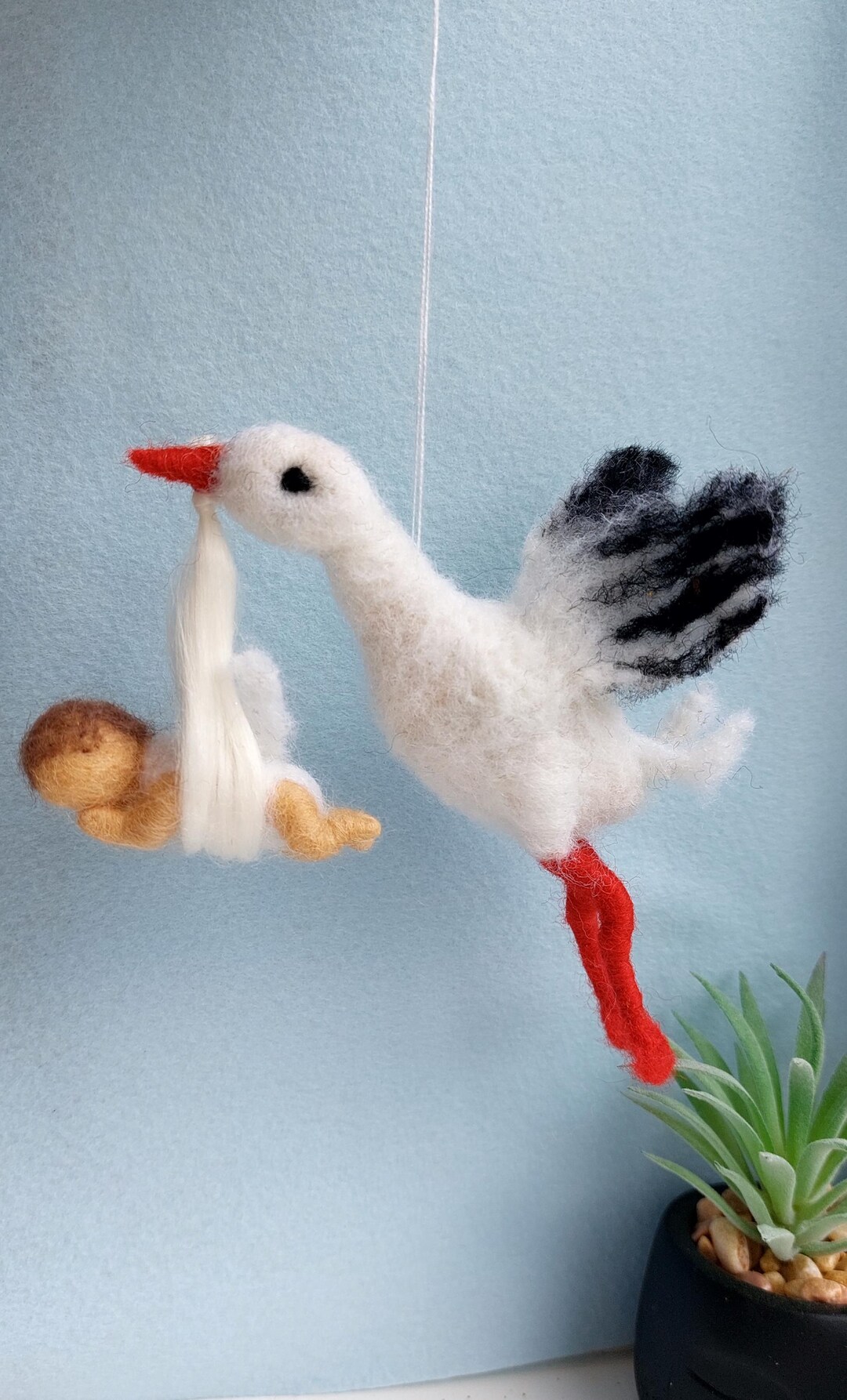 Unique Stork and Baby Figurine - Perfect for Baby Shower - Nursery ...