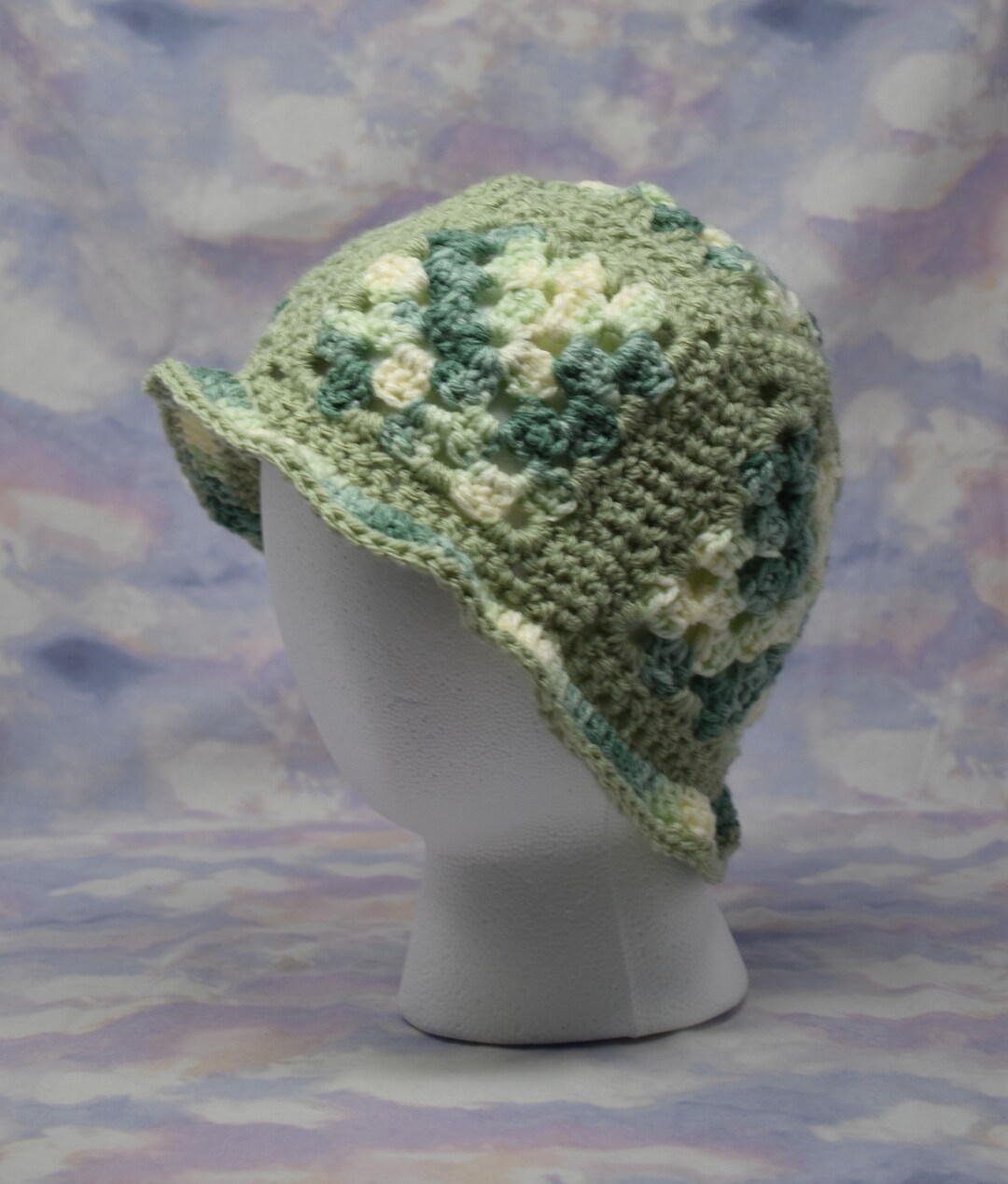 Granny Square Bucket Hat Sage & Green - Etsy
