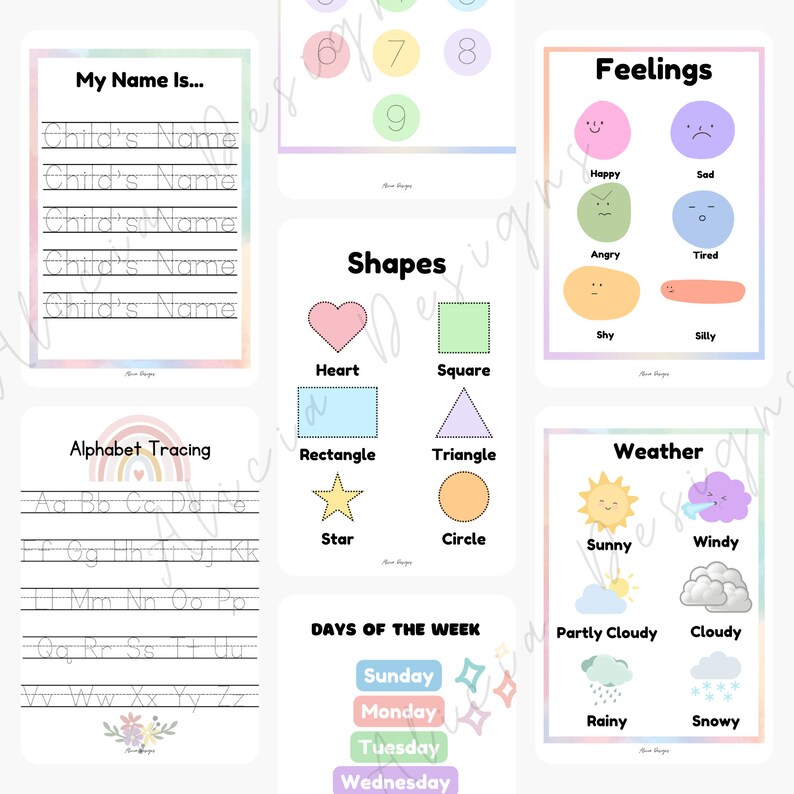 Morning Menu Simple Pastel Edition preschool Kindergarten, Toddler ...