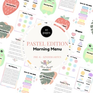 Morning Menu Simple Pastel Edition preschool Kindergarten, Toddler ...