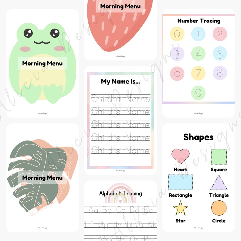 Morning Menu Simple Pastel Edition preschool Kindergarten, Toddler ...
