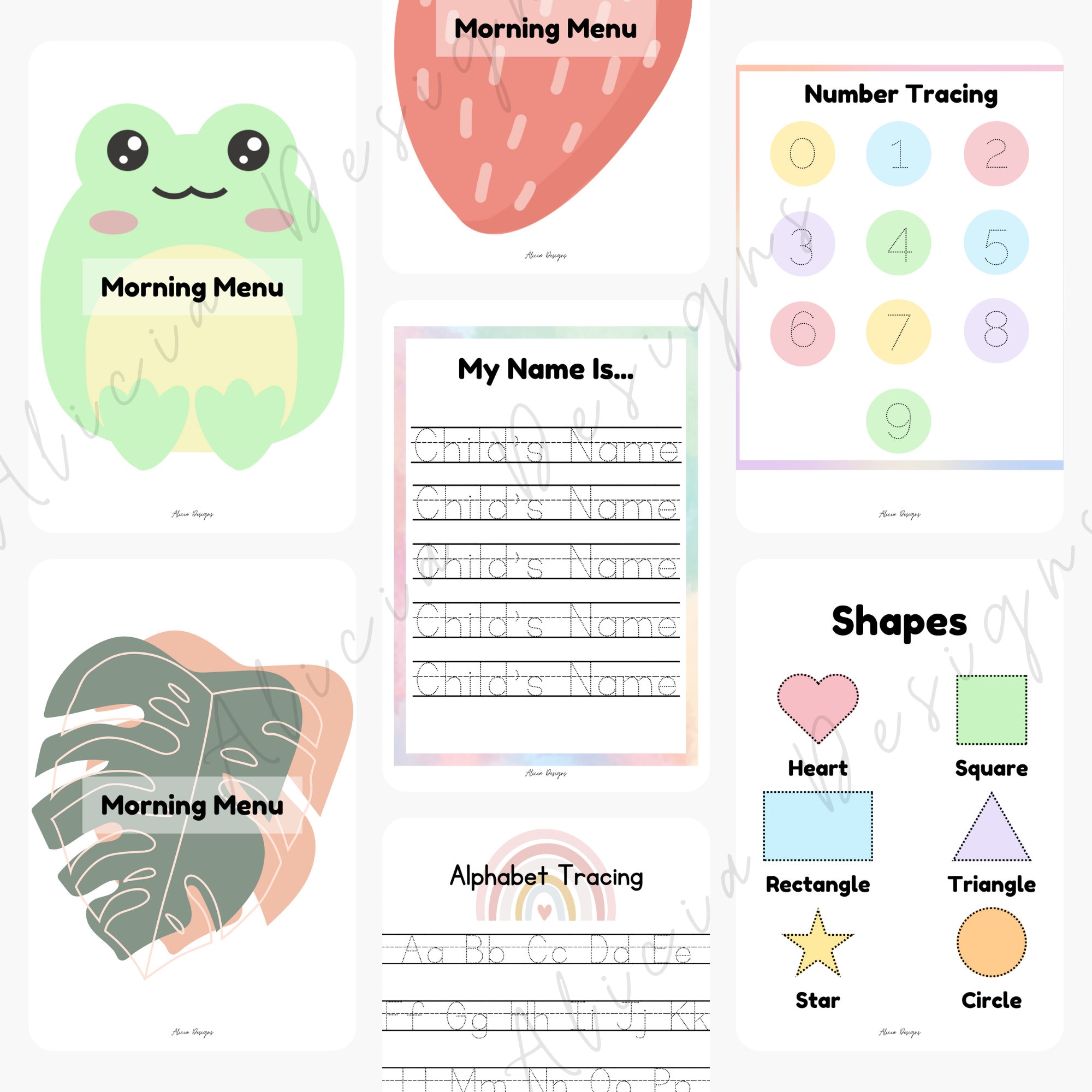 Morning Menu Simple Pastel Edition preschool Kindergarten, Toddler ...