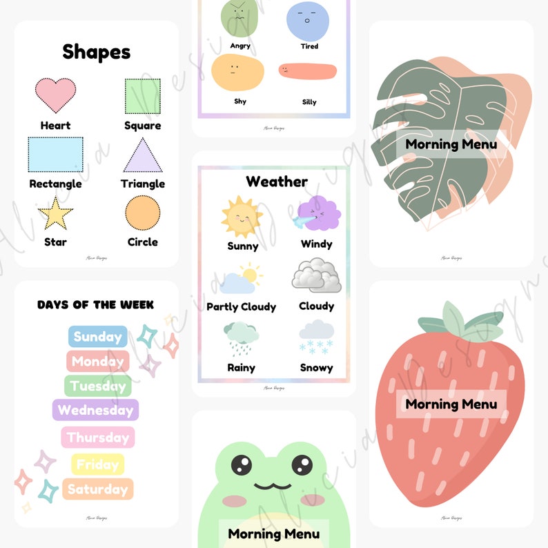 Morning Menu Simple Pastel Edition preschool Kindergarten, Toddler ...