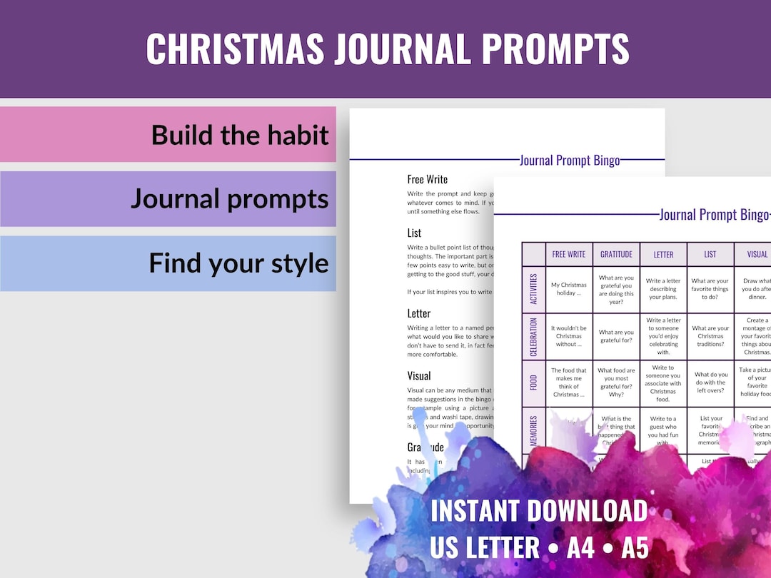 Christmas Journal Prompts Gratitude Journal Writing Prompts Journaling ...