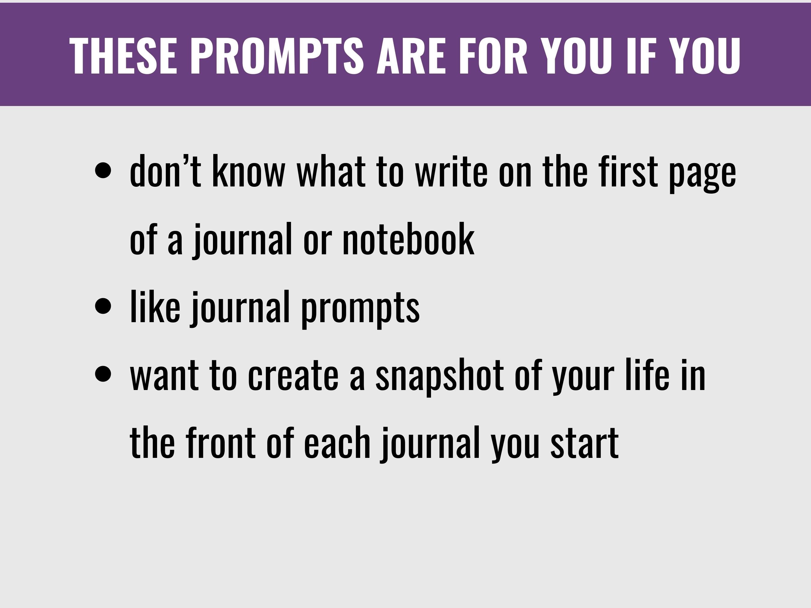 Journal First Page Prompts How to Start a Journal Journal Introduction ...