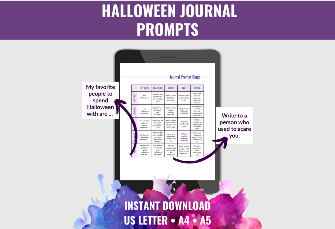Halloween Journal Prompts, Guided Digital Journal for Self-reflection ...