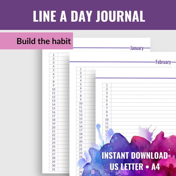 One Line a Day Journal - Etsy