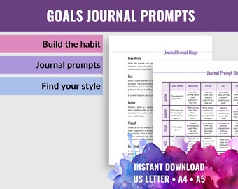 Printable Journal Prompts for Goal Setting - Etsy