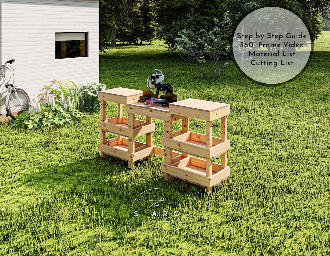 Miter Saw Station Plans, Workbench, Woodworking Plans, Miter Saw Table ...