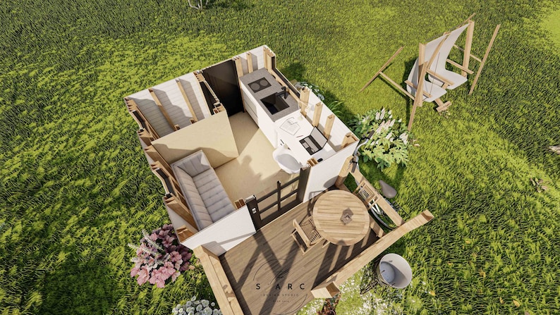 Cabin House Plans With Loft Bedroom, 8x8, 8x12, Step by Step DIY ...