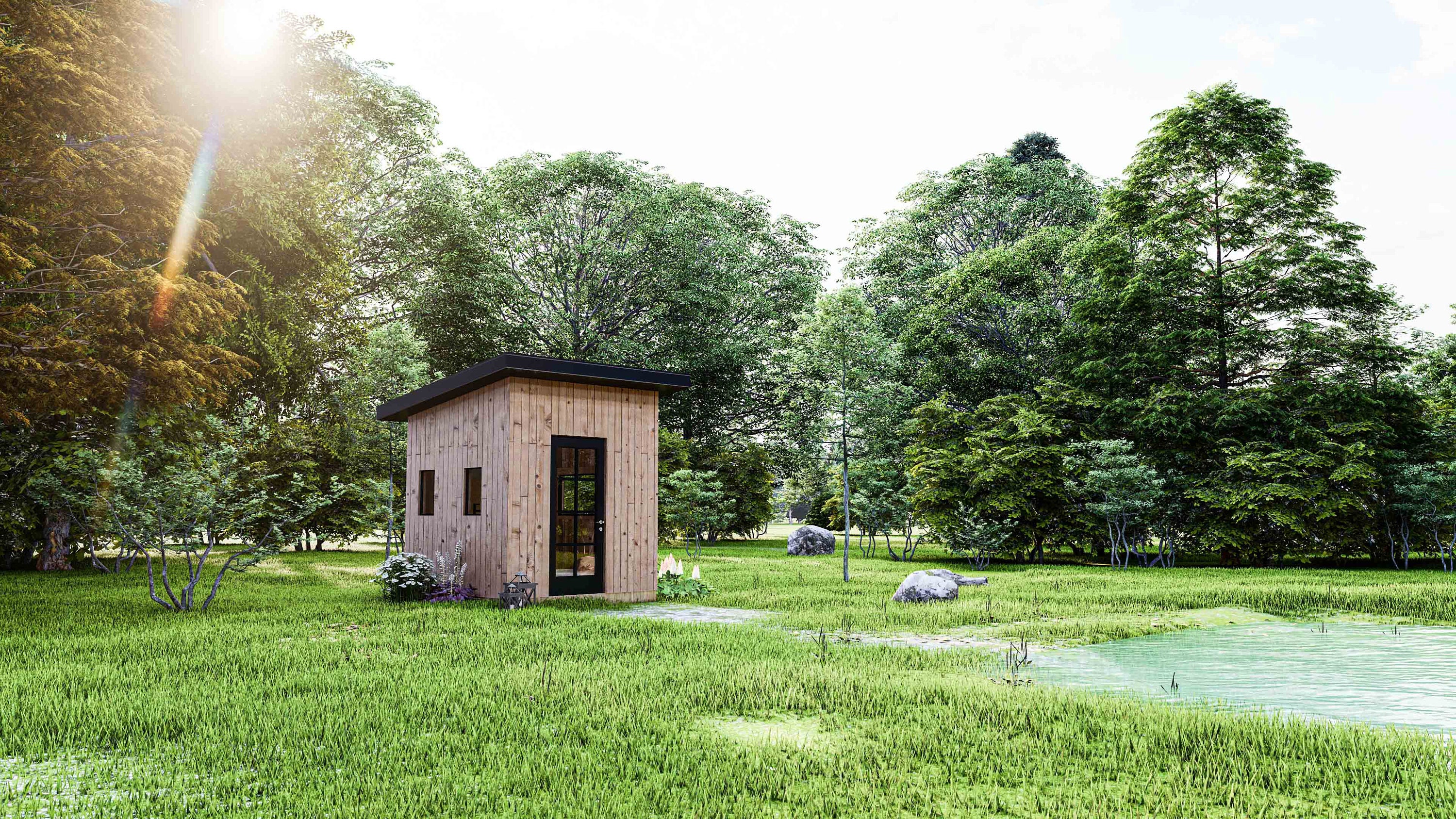 Cabin House Plans 8x8, Modern Cabin House, Step by Step DIY, Material ...