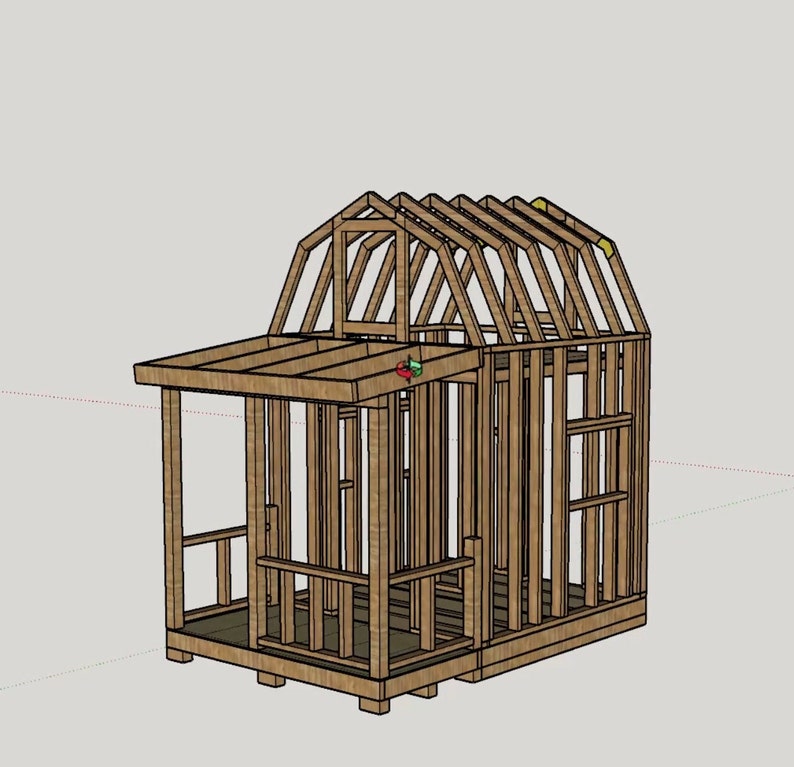 Cabin House Plans With Loft Bedroom, 8x8, 8x12, Step by Step DIY ...