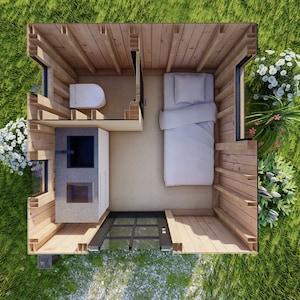 Modern 8x8 Cabin House Plans: DIY Building Guide (PDF) - Etsy