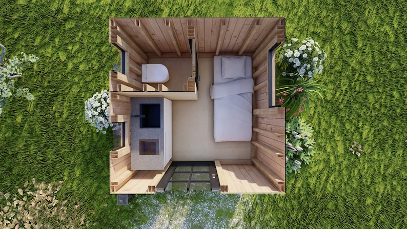 Modern 8x8 Cabin House Plans: DIY Building Guide (PDF) - Etsy
