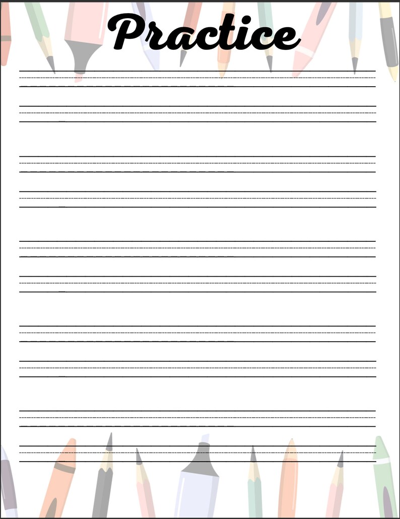Cursive Workbook Practice Writing Lined Homeschool Kids Children's ...