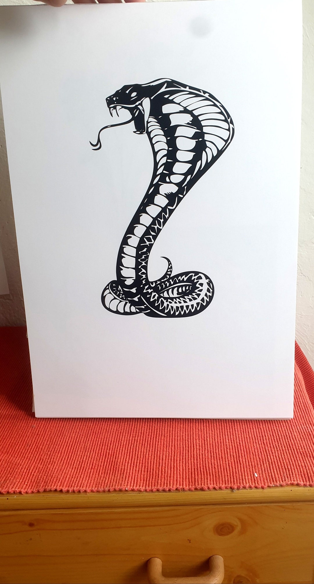 Cobra Snake Wall Sticker in Vinyl A4 Format - Etsy
