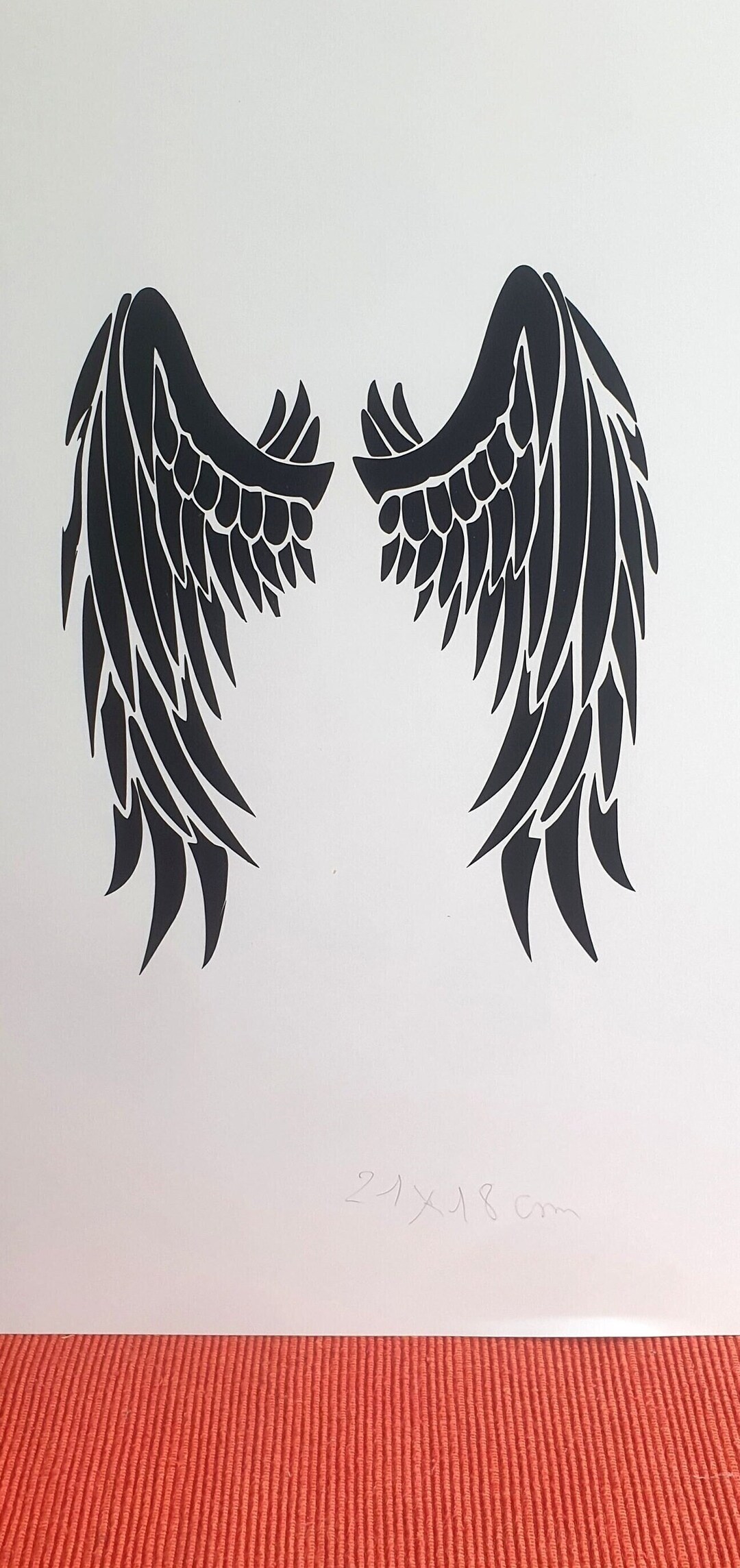 Angel Wings Wall Sticker in Black Vinyl A4 - Etsy