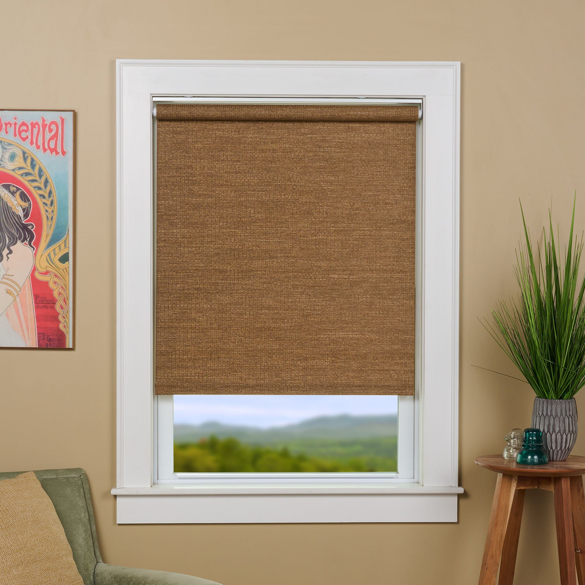 Roller Shades for Windows, Textured Natural Cordless Roller Shade ...