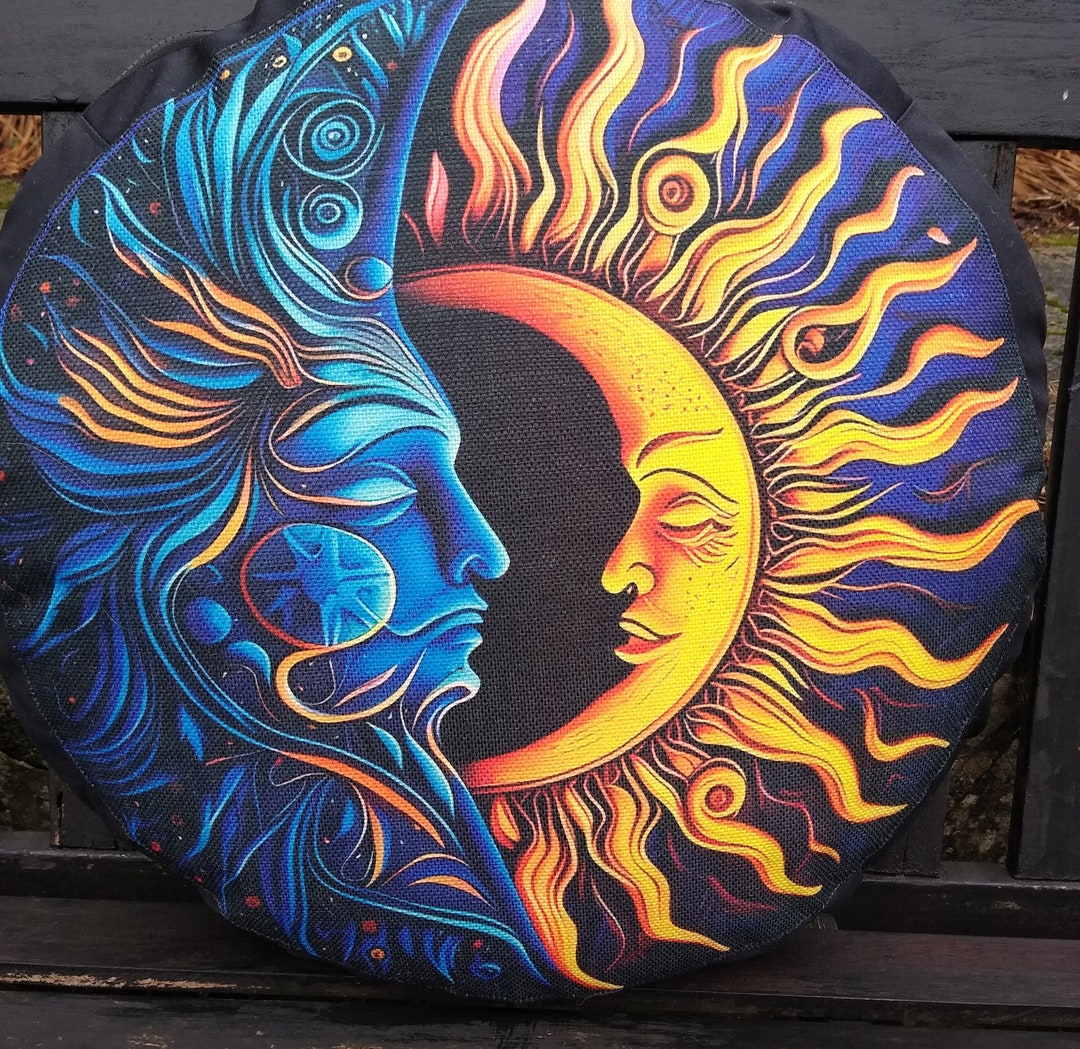 Sun and Moon Drum Bag for 16"/41cm Frame, Shamanic or Bodhran Drums or ...
