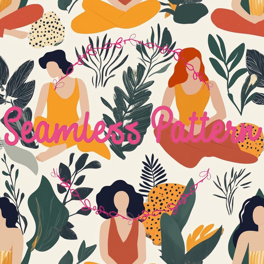 Wellness and Self-care Pattern Holistic Health Design Mindfulness Art ...