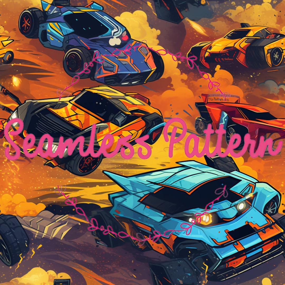 Soccer Rocket Symphony: Seamless Rocket League-inspired Pattern - Etsy
