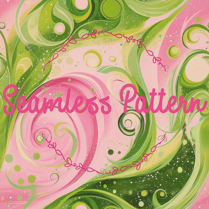 Wicked Inspired Whimsical Pink and Green Swirl Pattern With Magical ...