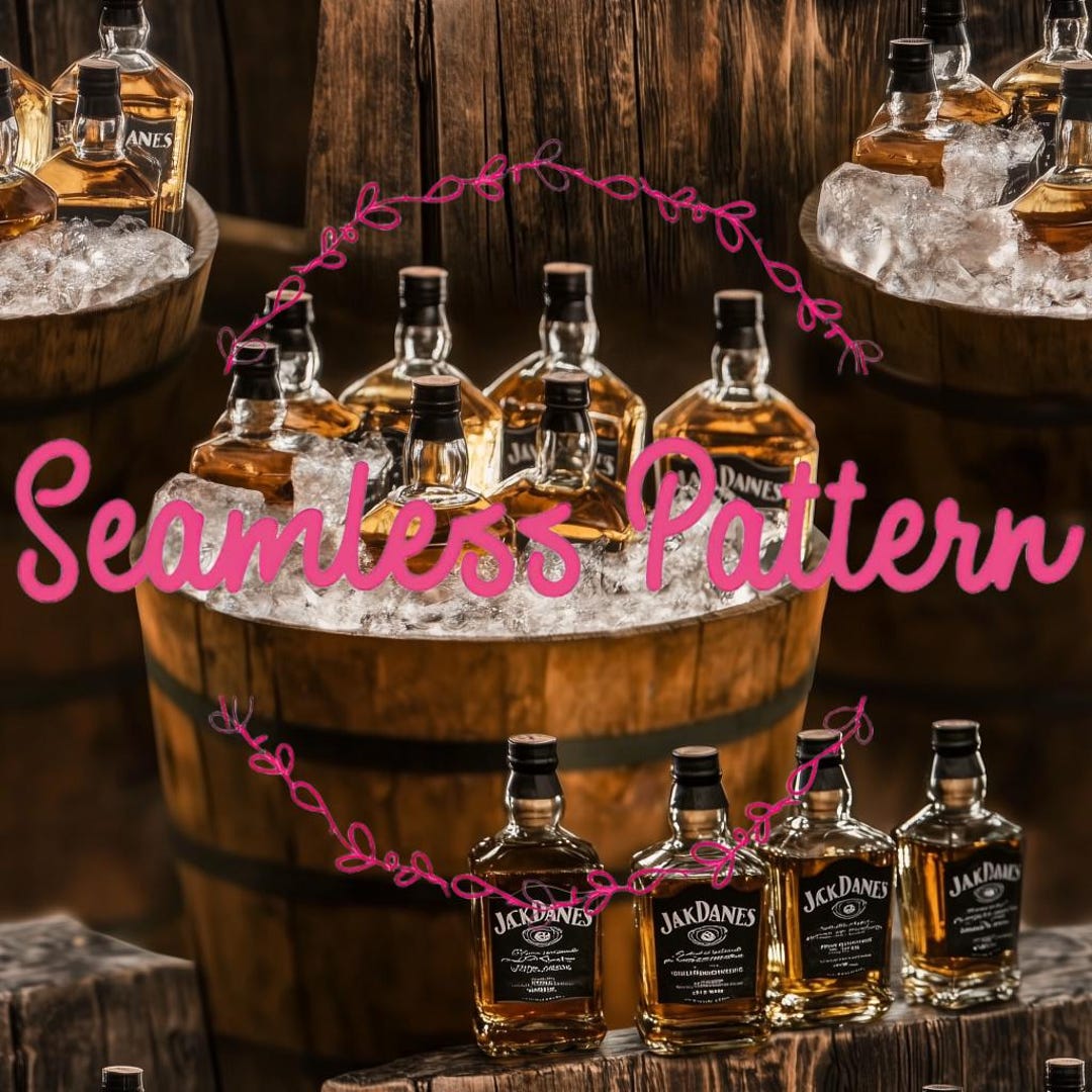 Whiskey Barrel Ice Bucket Digital Art Rustic and Charming Seamless ...