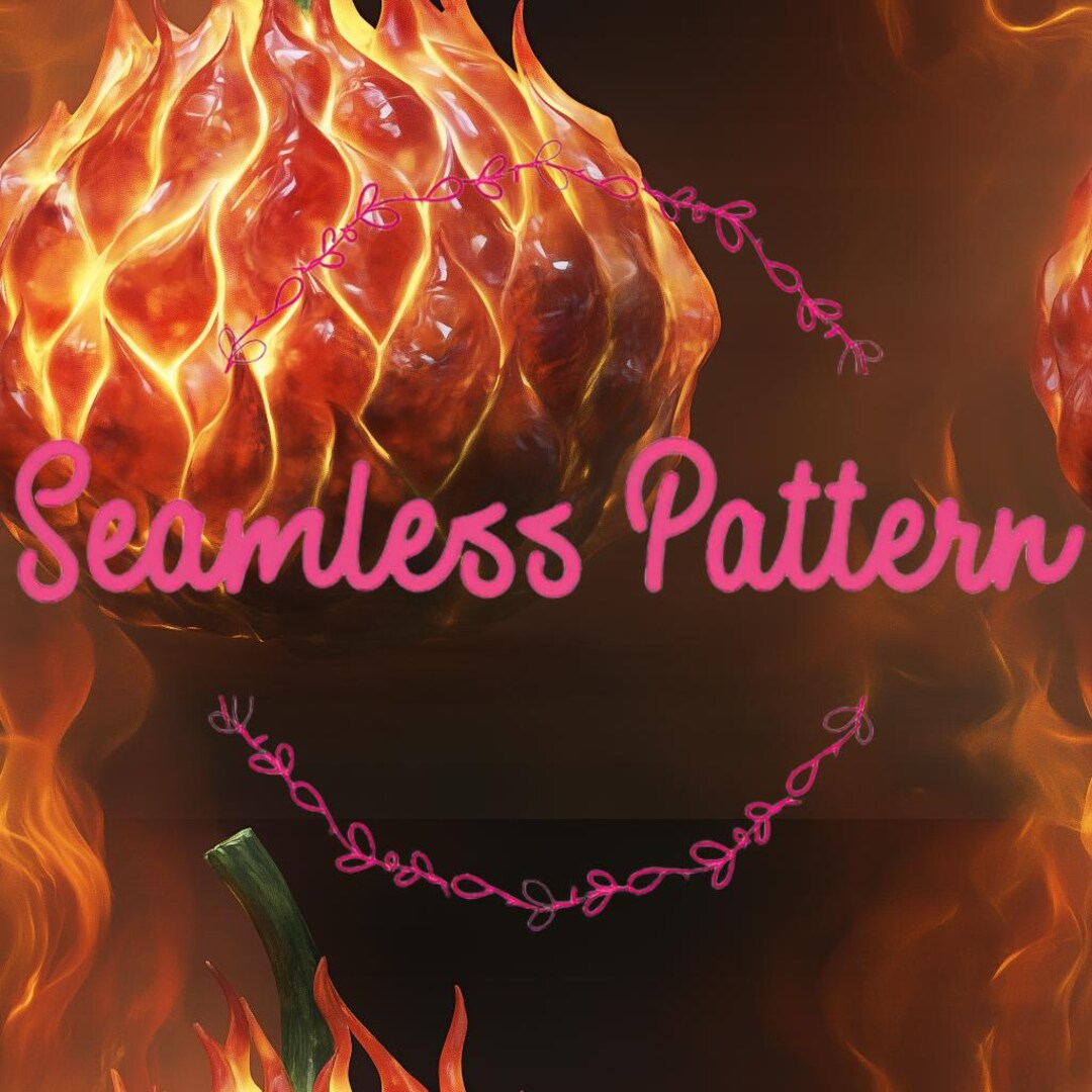 Anime-style Flame Flame Fruit Pattern Vibrant One Piece-inspired Fiery ...