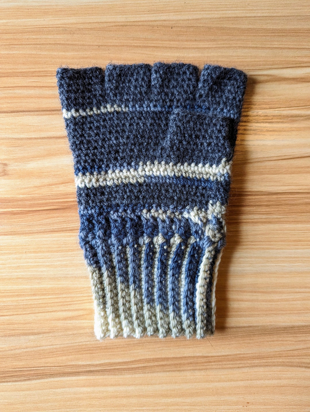 Handmade Finger Cut Crochet Gloves in Morning by the Sea - Etsy