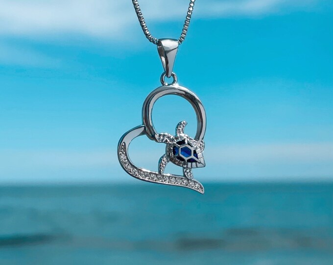 Deep in the Ocean Sea Turtle Necklace Marine Life Pendant, Unique Ocean ...