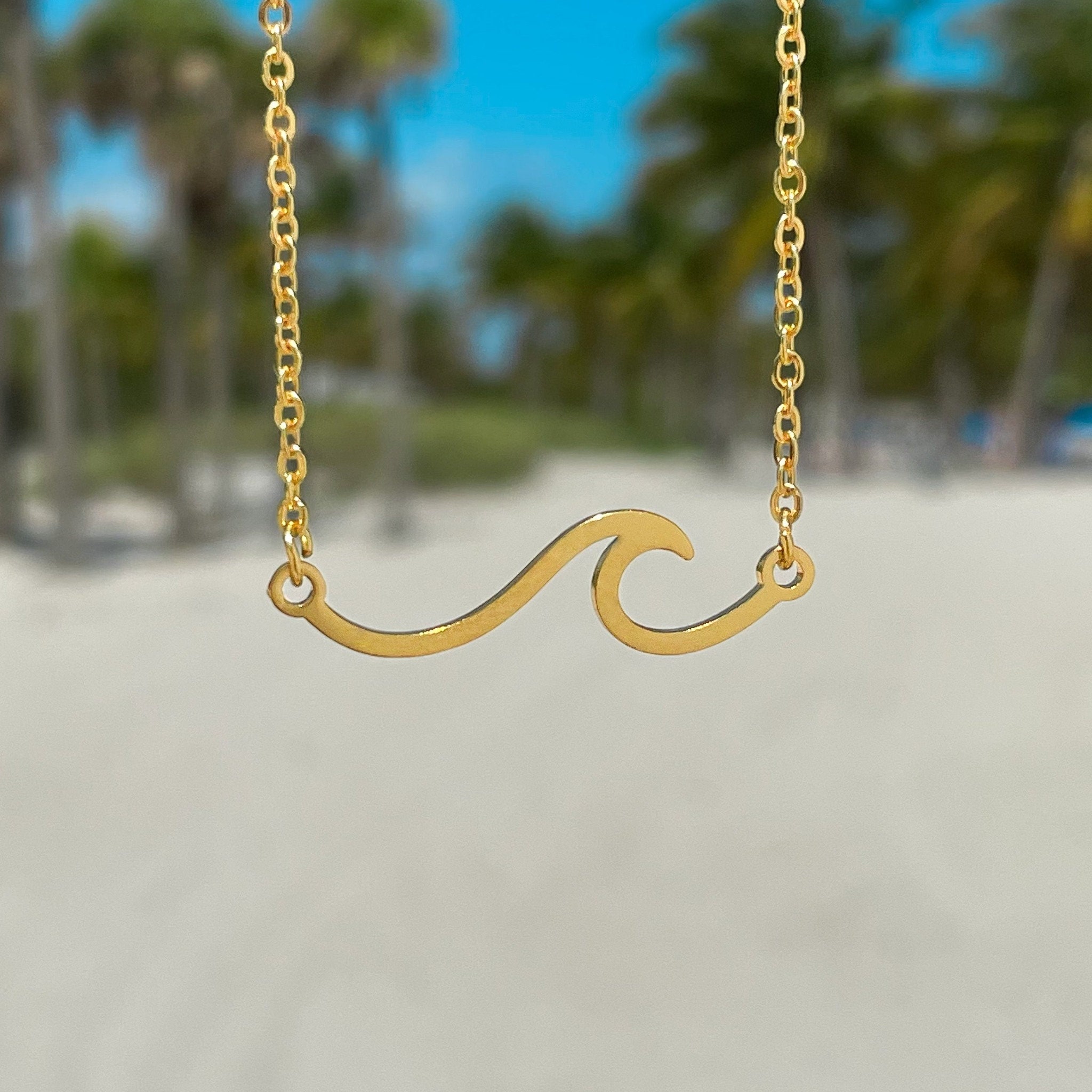 Wave Necklace Handmade Ocean Inspired Jewelry, Beach Accessory, Gift ...