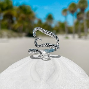 Octopus Wrap Ring - Handcrafted Wrap Ring, Ocean Inspired Jewelry ...