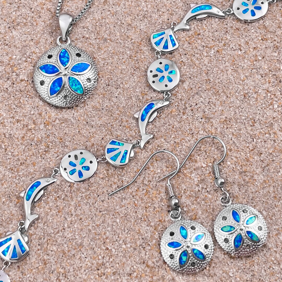 Opal Sand Dollar Set - Handmade Beach Inspired Jewelry, Summer ...