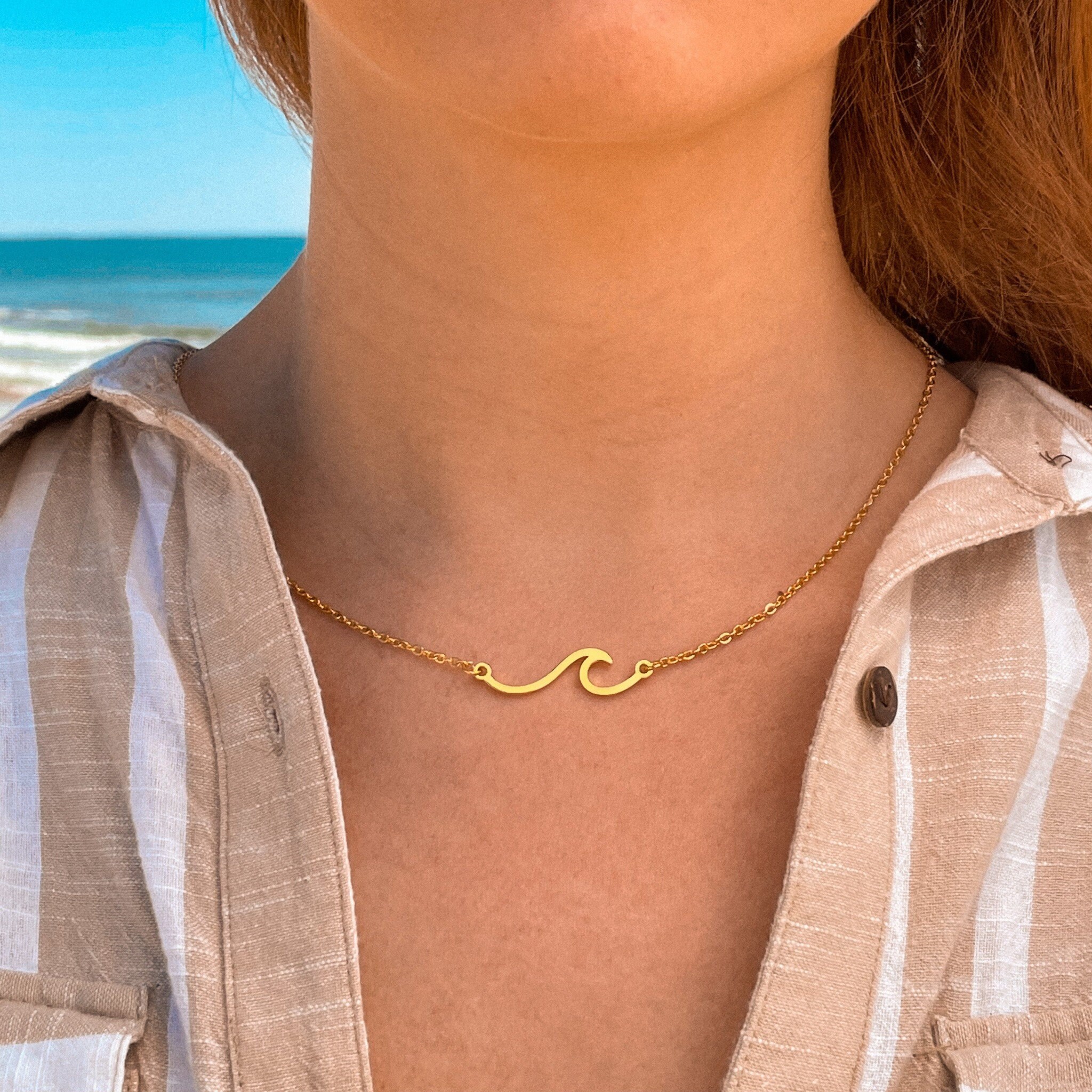 Wave Necklace - Handmade Ocean Inspired Jewelry, Beach Accessory, Gift ...