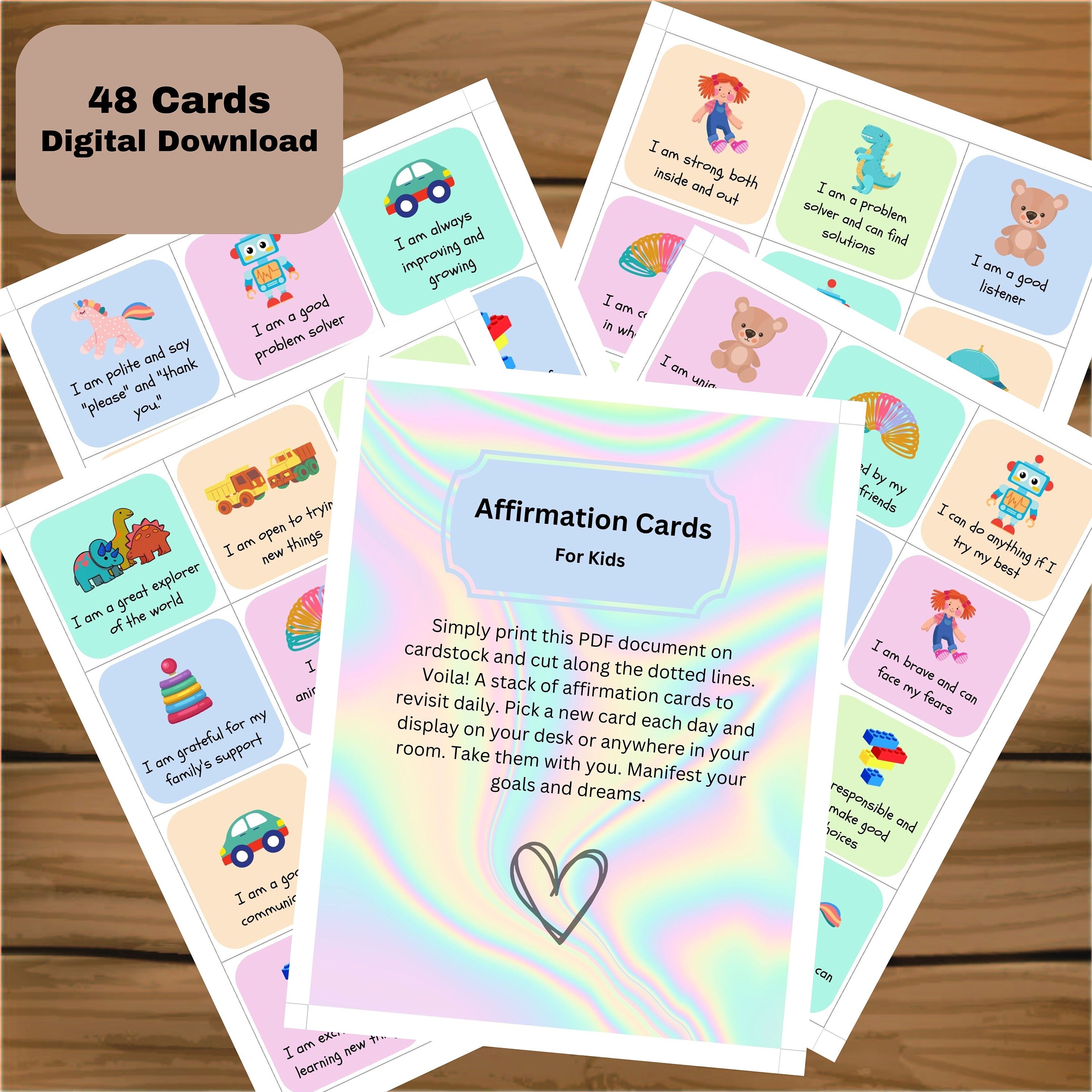 Affirmation Cards for Kids Printable Affirmation Cards Digital Download ...