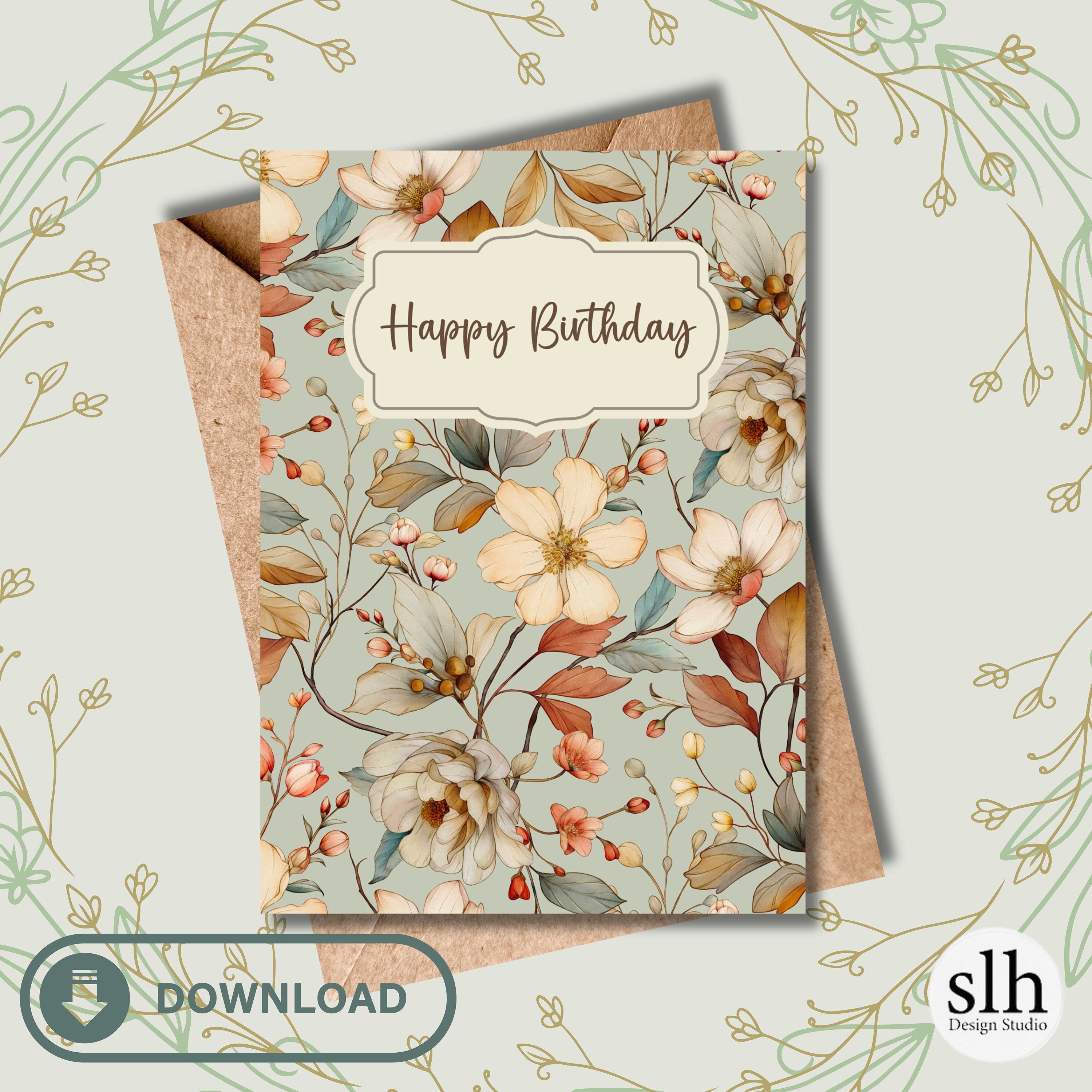 Cottagecore Birthday Card Printable Cottagecore Digital Printable ...