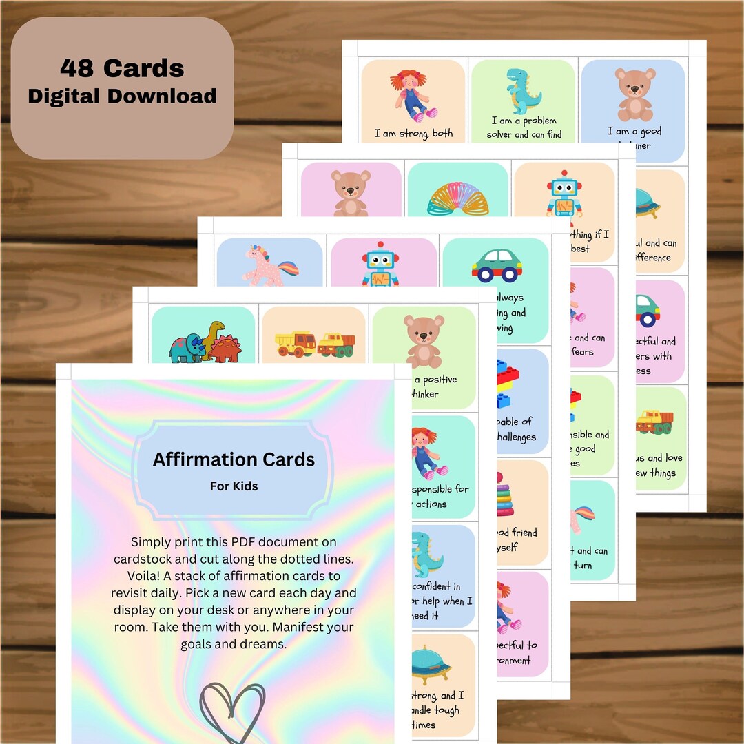 Affirmation Cards for Kids Printable Affirmation Cards Digital Download ...