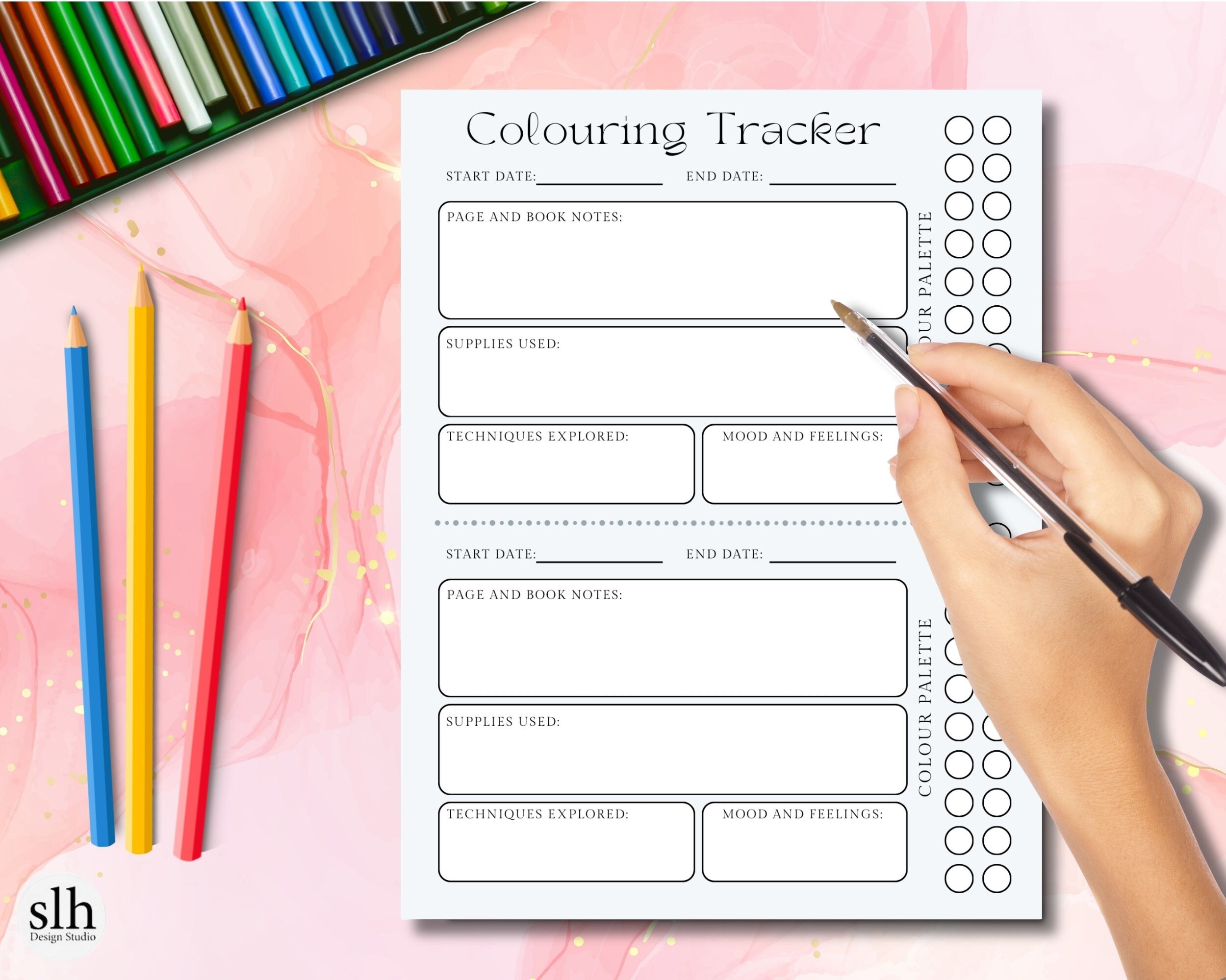 Colouring Tracker Printable Colouring Tracker Bundle Digital Download ...