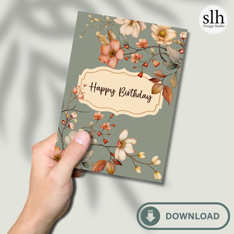 Cottagecore Birthday Card Printable Cottagecore Digital Printable ...