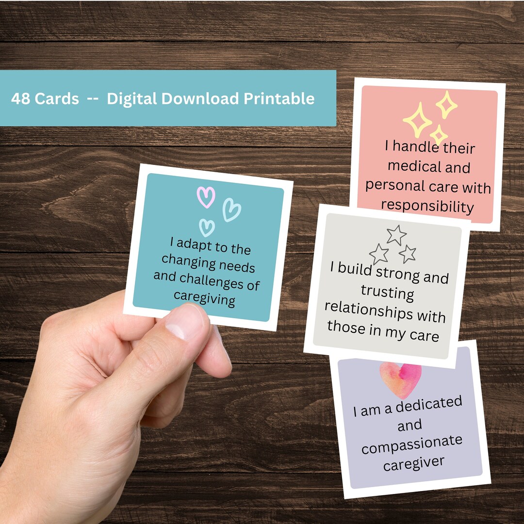 Affirmation Cards for Caregivers Printable Caregiver Affirmation Cards ...