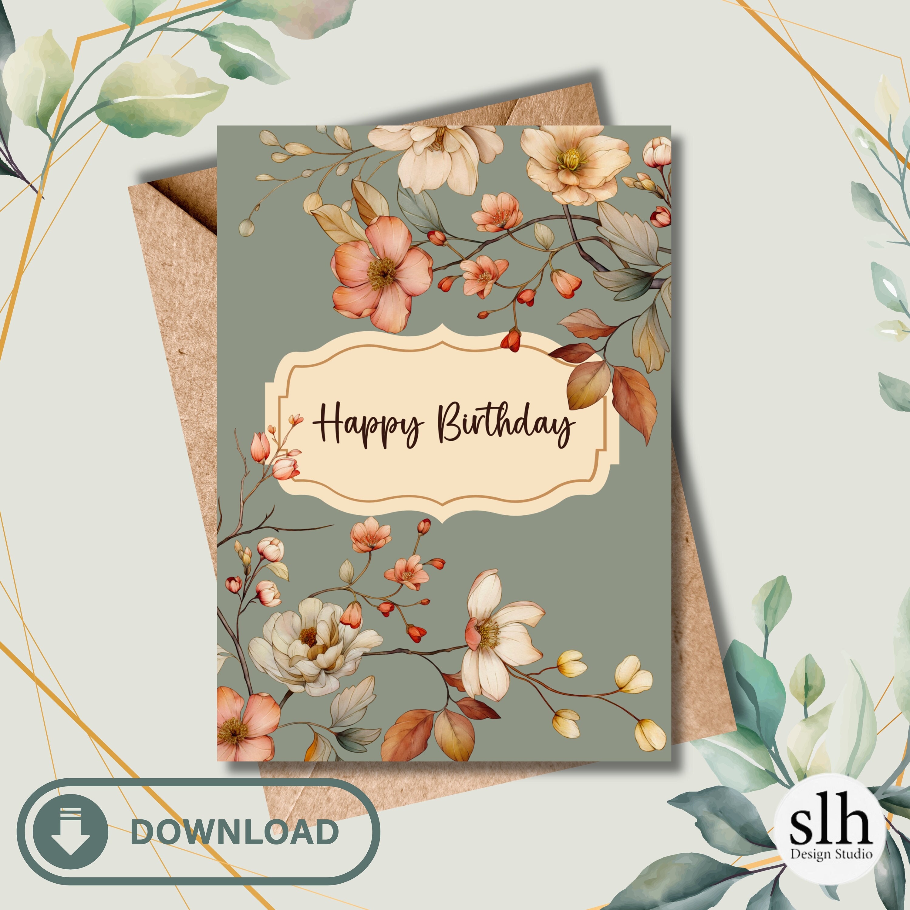 Cottagecore Birthday Card Printable Cottagecore Digital Printable ...