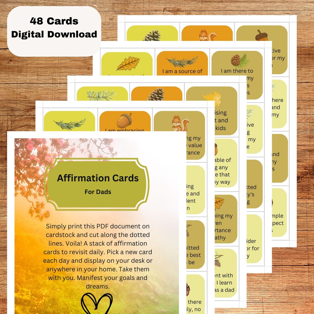 Affirmation Cards for Dads Printable Dad Affirmation Cards Digital ...